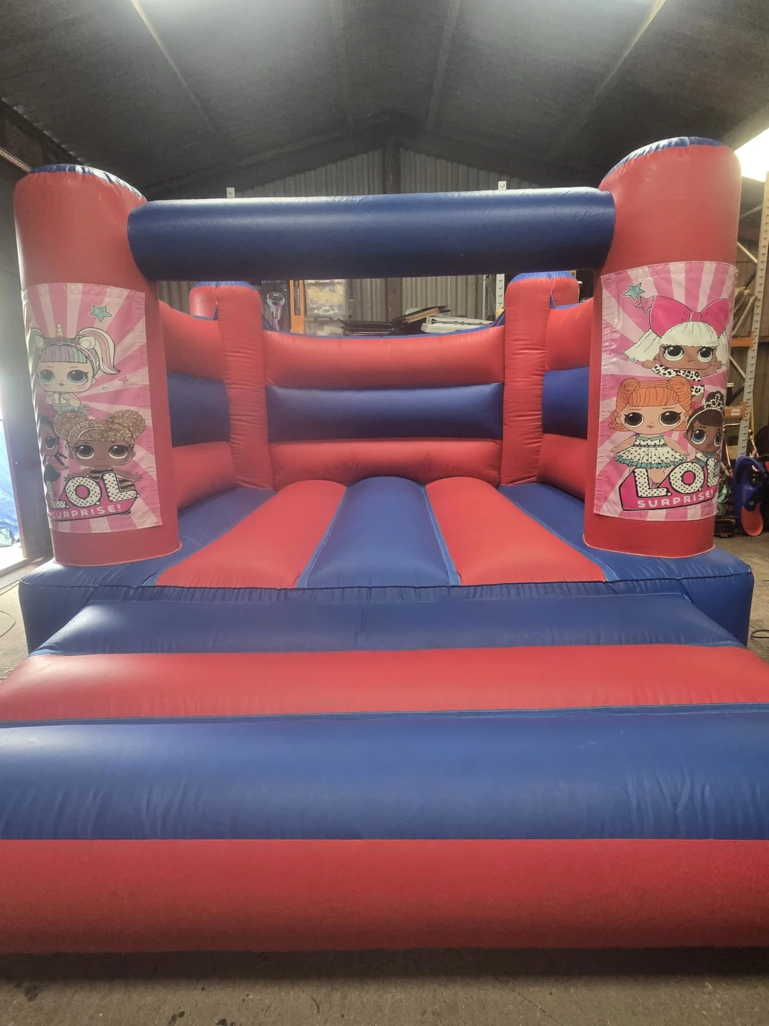 Lol Red And Blue H Frame Bouncy Castle - Tiny Tots Inflatables