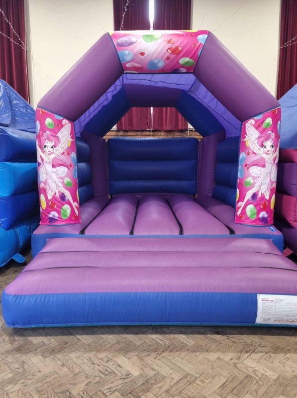 Purple And Blue Fairy Bouncy Castle Inflatable and Soft Play Hire Redcar