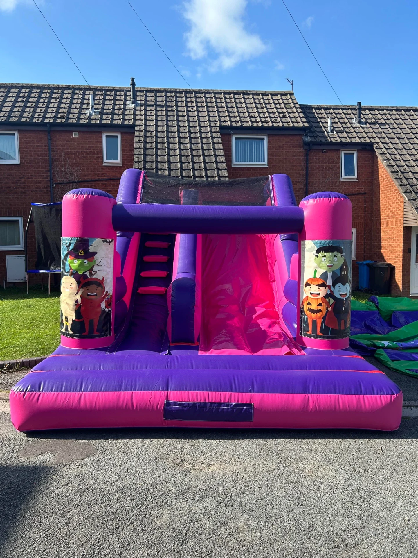 Halloween Pink And Purple 5ft 6 Platform Slide - Tiny Tots Inflatables