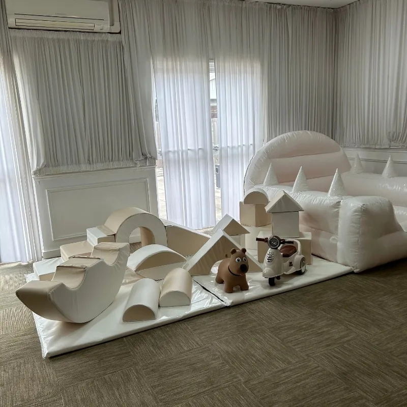 Beige And White Soft Play Set - Bounce Happy Entertainment