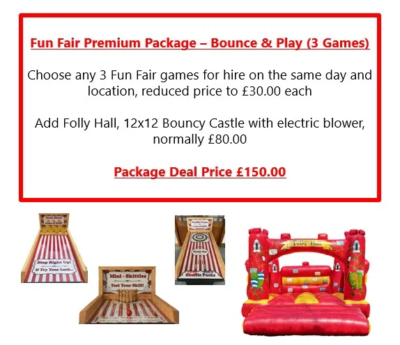 Fun Fair Premium Package Bounce And Play - 3 Games - GoFor Events Hire