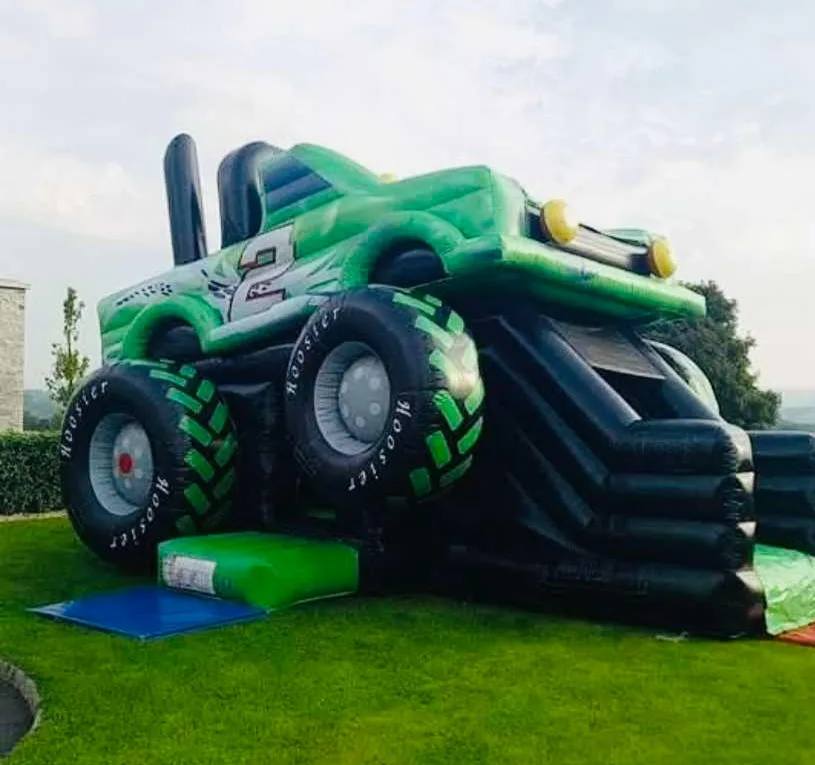 Green Big Wheel Donk Obstacle Course - Strabane Bouncy Castle Hire