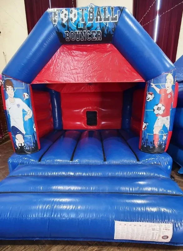 Blue And Red Football Castle Inflatable and Soft Play Hire Redcar