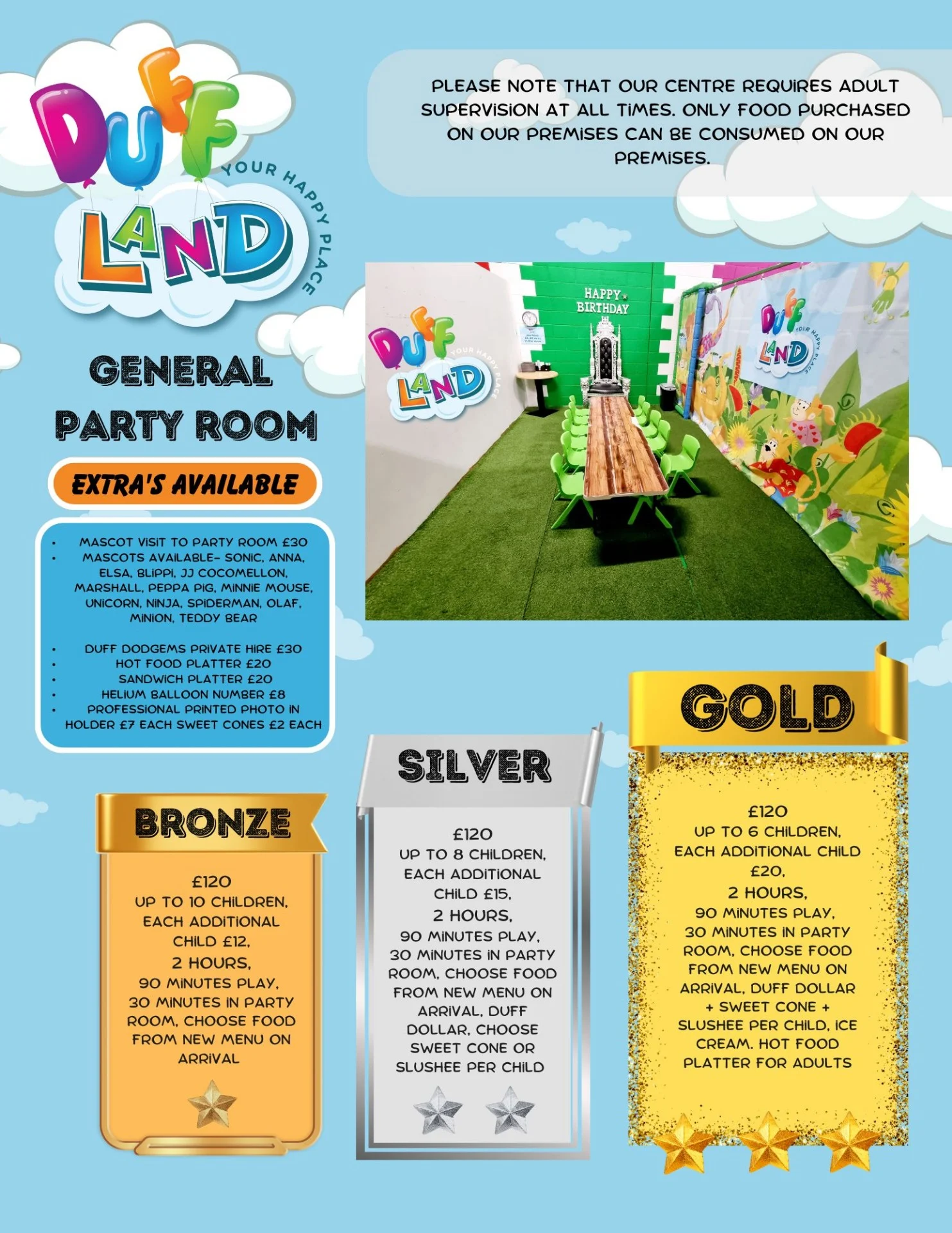 Duff Land General Room Party Bookings - Duff Land NI