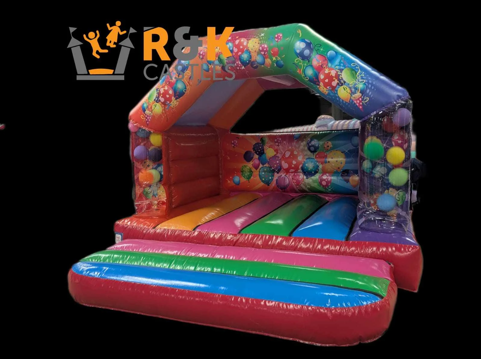 12 X 12 Multi Coloured Floating Balloons Castle - Bouncy Castle Hire ...