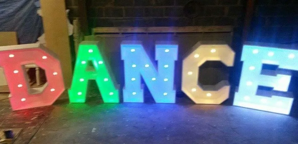 Led Dance Letters - Sj Leisure Dress Your Event, Party Planners ...