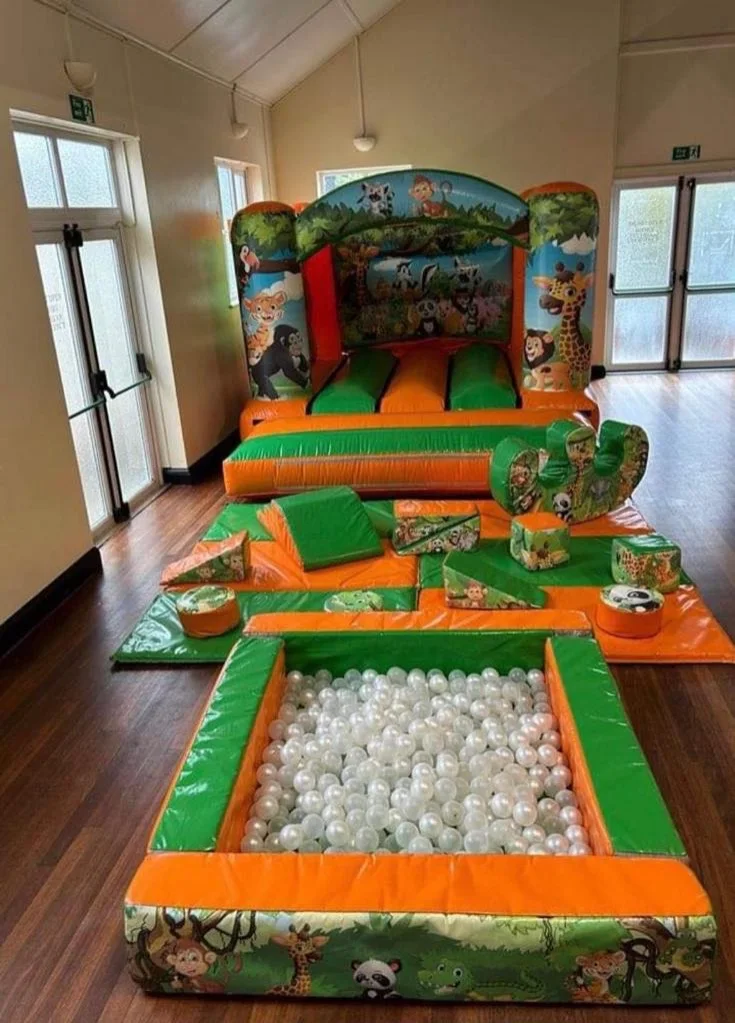 Jungle Bouncy Castle And Soft Play Package - Inflatable Pub and Bouncy ...