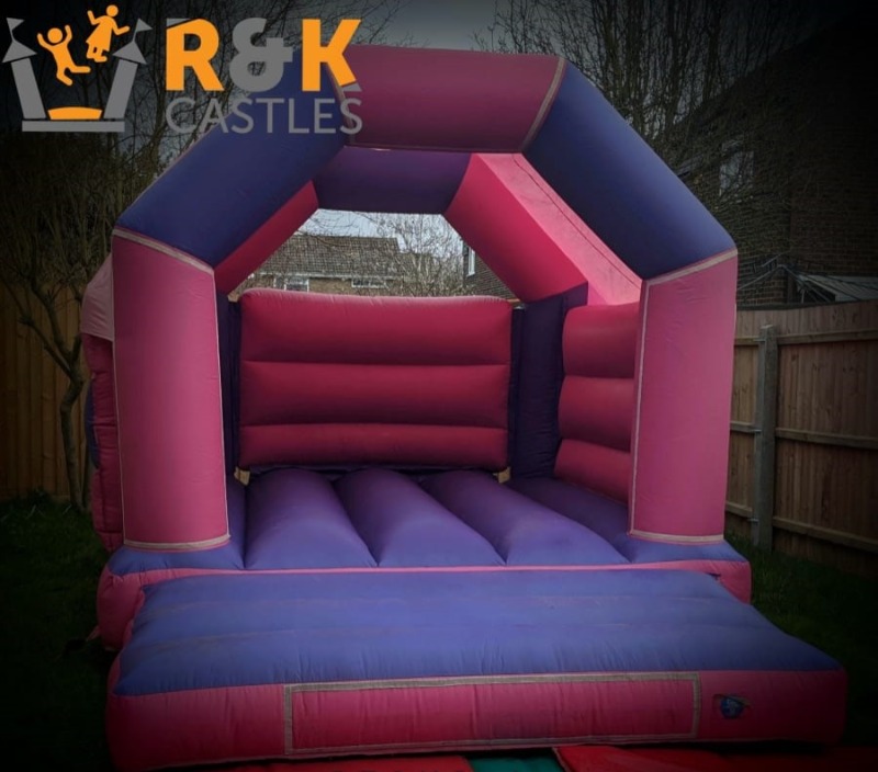 12x12ft Pink And Purple Bouncy Castle - Bouncy Castle Hire East Anglia