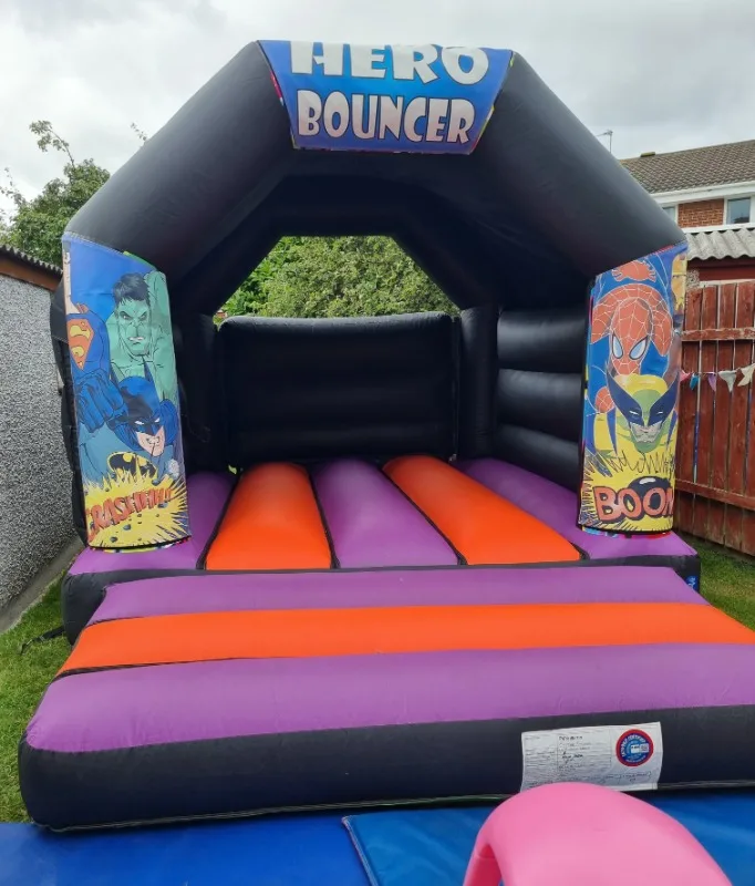 Black Marvel Castle Inflatable and Soft Play Hire Redcar