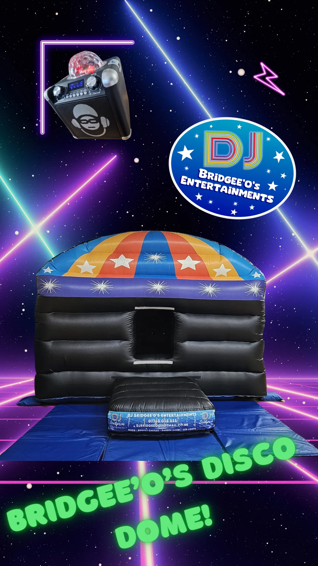Inflatable Disco Dome Bouncy Castle - DJ Bridgeeos Entertainments