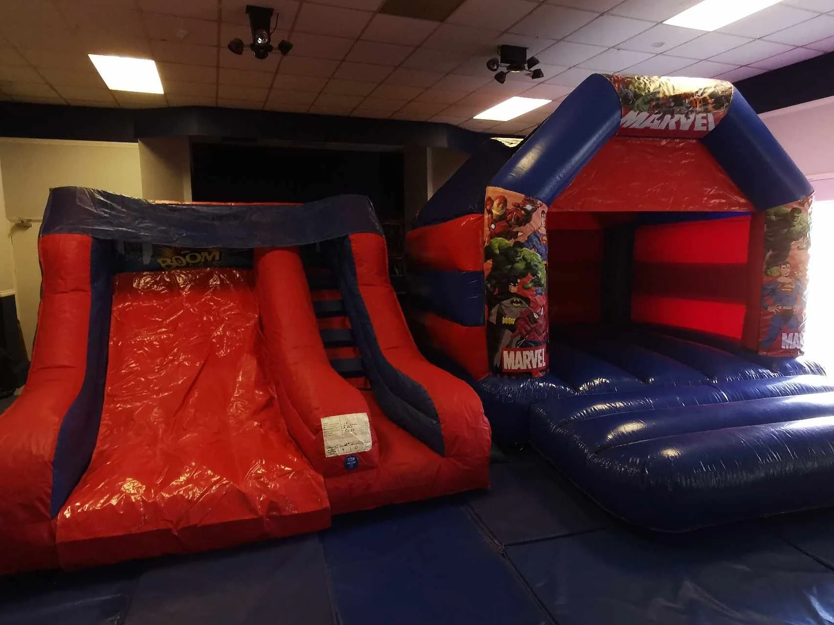 Marvel Superhero Castle And Slide Package Inflatable and Soft Play Hire ...