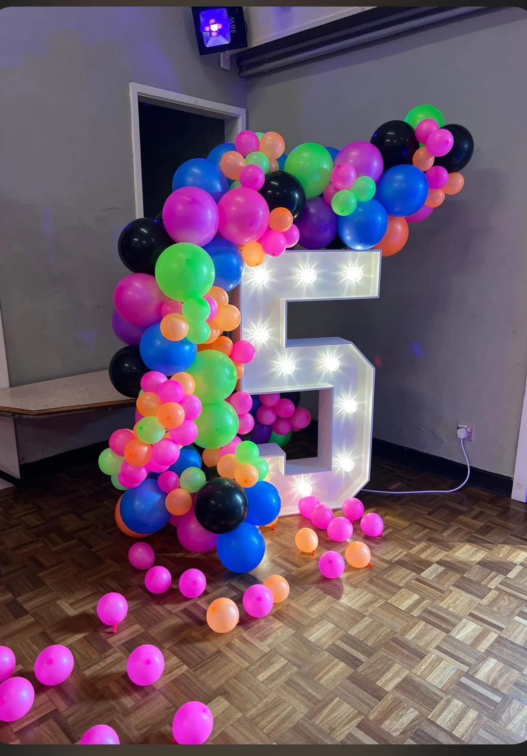 Light Up Numbers With Balloons - Bounce Happy Doncaster