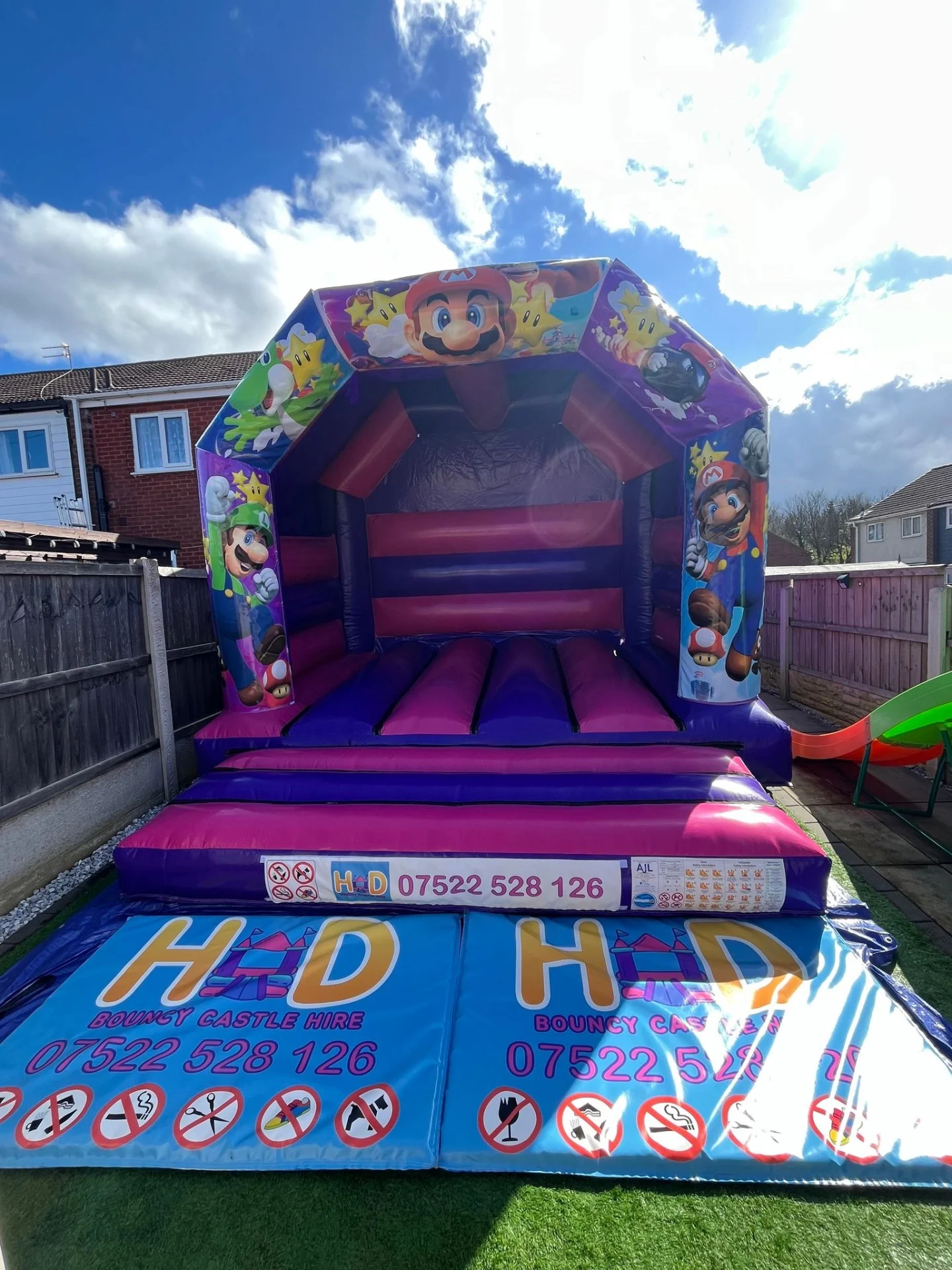 Mario Pink And Purple Bouncy Castles - HD Bouncy Castle Hire