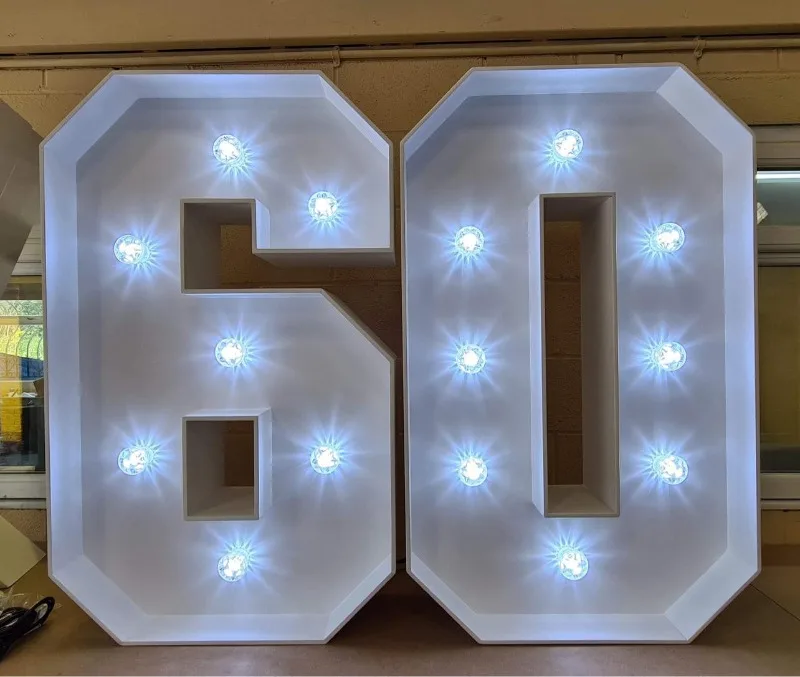 4ft 60 Light Up Number Hire - Inflatable & Mascot Hire in Bradford ...