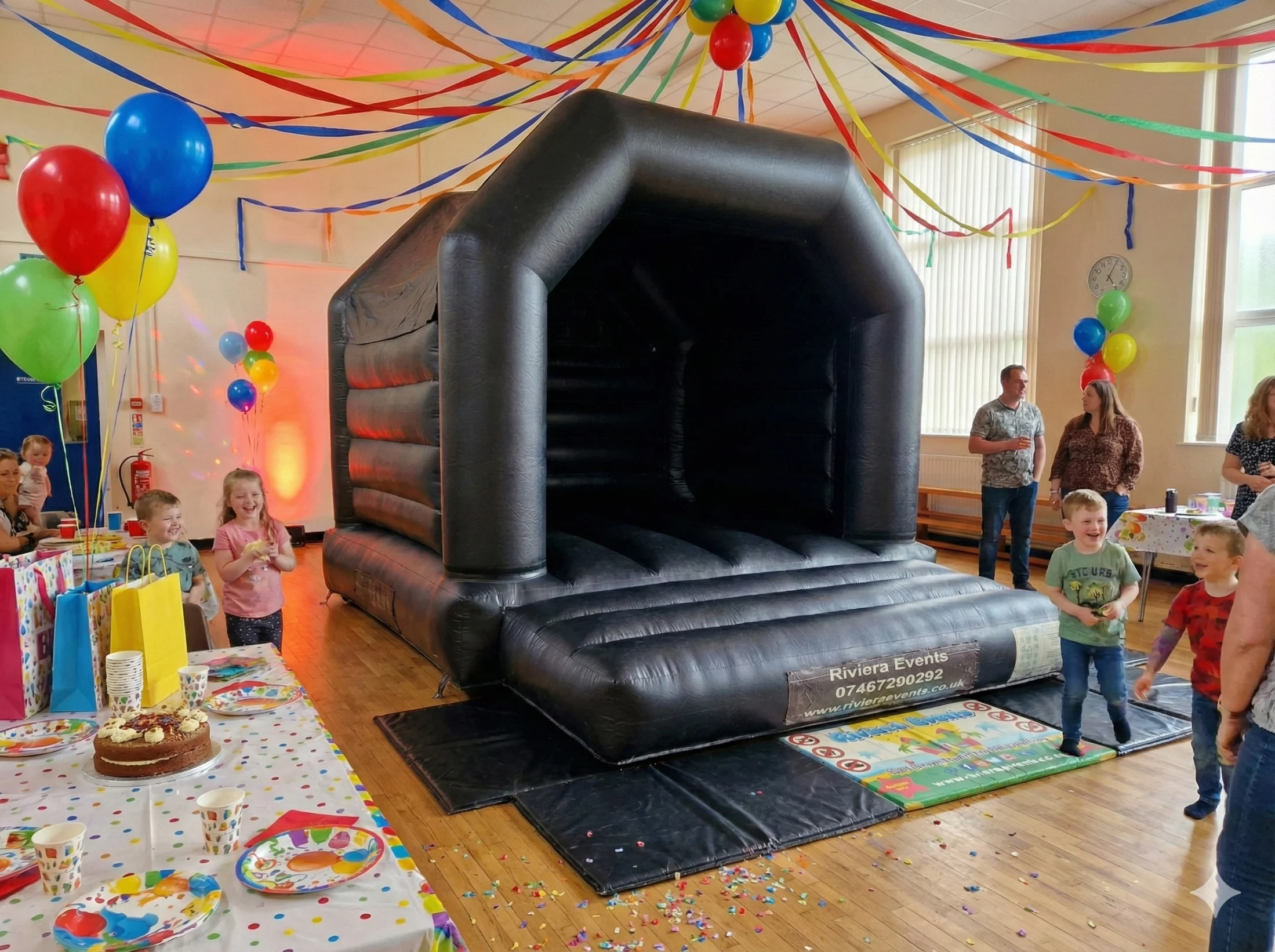Plain Black Bouncy Castle Hire Torquay - Riviera Events