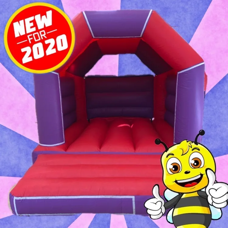 Red And Purple Castle Bouncy Castle Hire Wakefield - Bee Leisure
