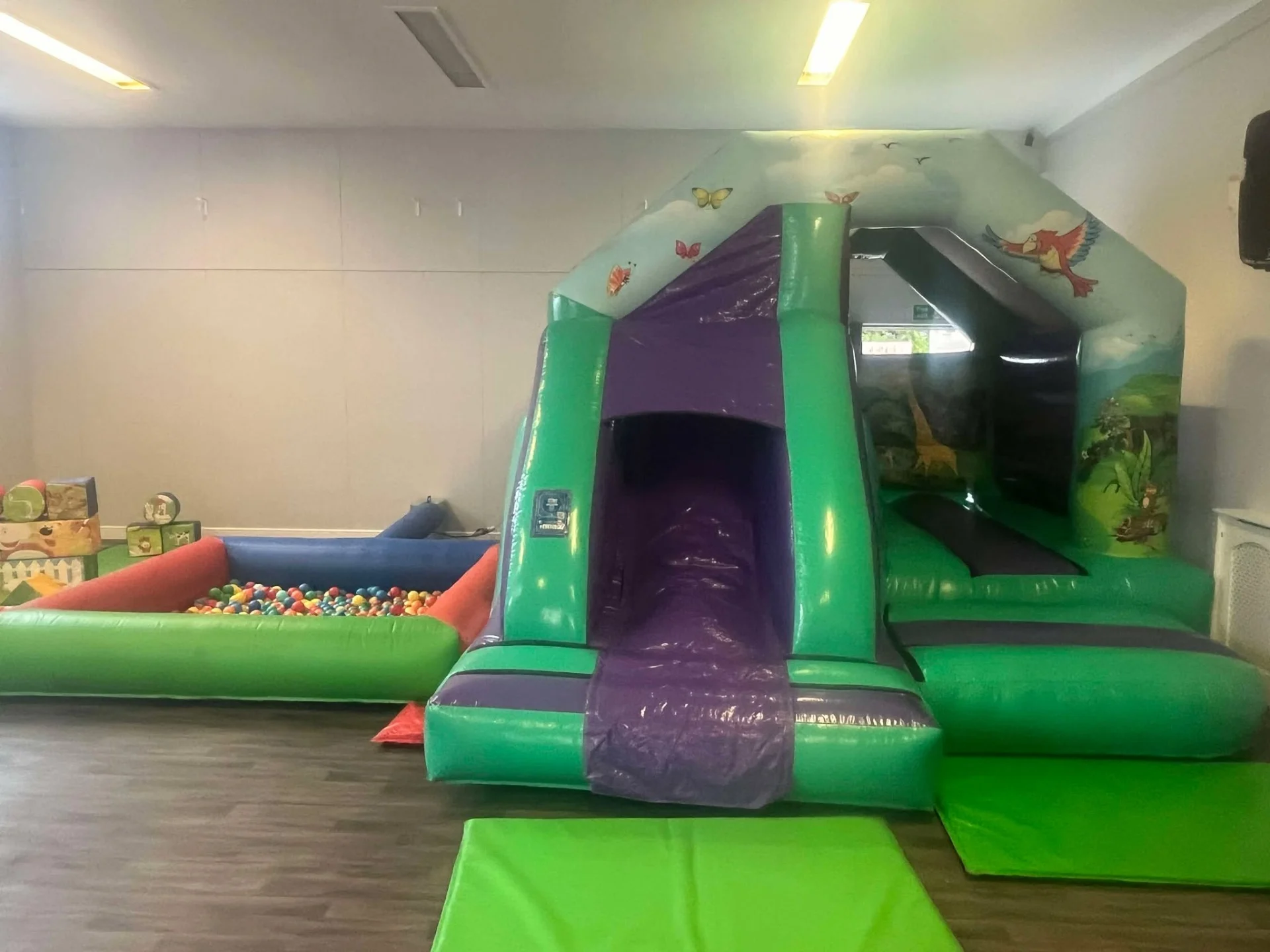 Green Jungle Bouncy Castle And Soft Play Package - Chambers Bouncy ...