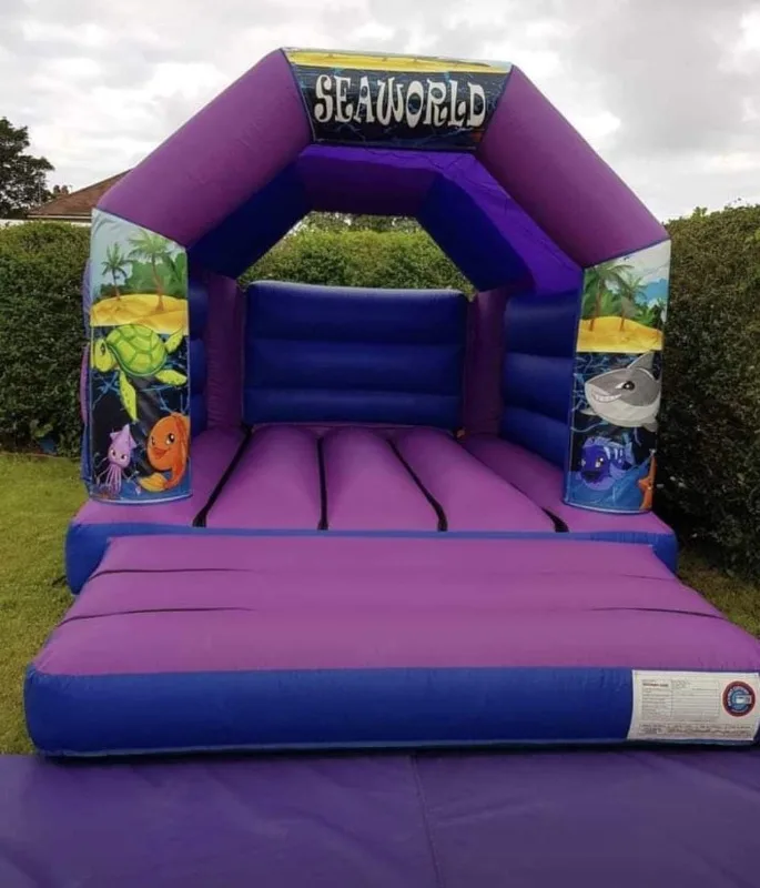 Purple And Blue Seaworld Bouncy Castle Inflatable and Soft Play Hire Redcar