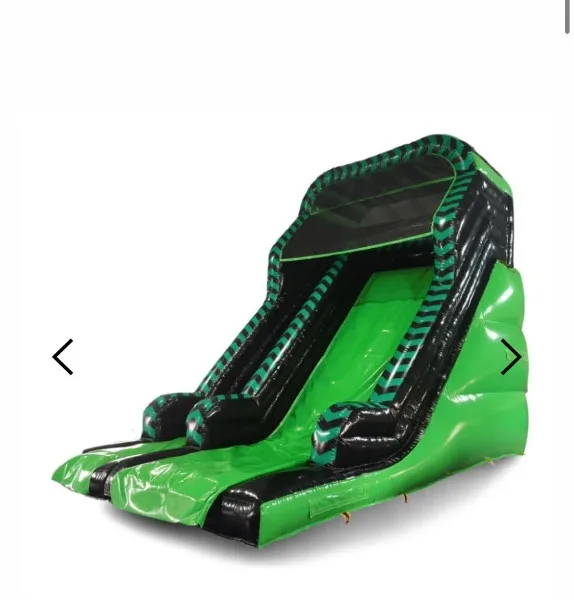 12ft Platform Slide - Black And Green - K&K Bouncy Castles Wirral