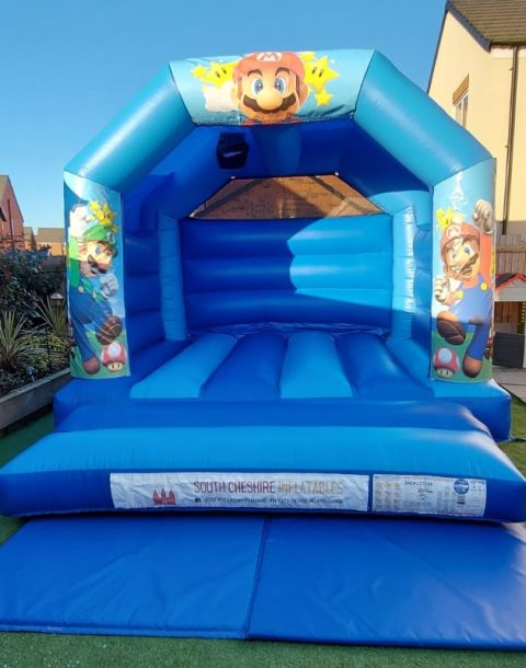 Mario Castle Light Blue 12ft X 12ft - South Cheshire Inflatables