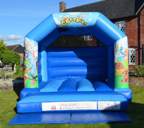 Cbeebies Castle Light Blue 12ft X 12ft - South Cheshire Inflatables