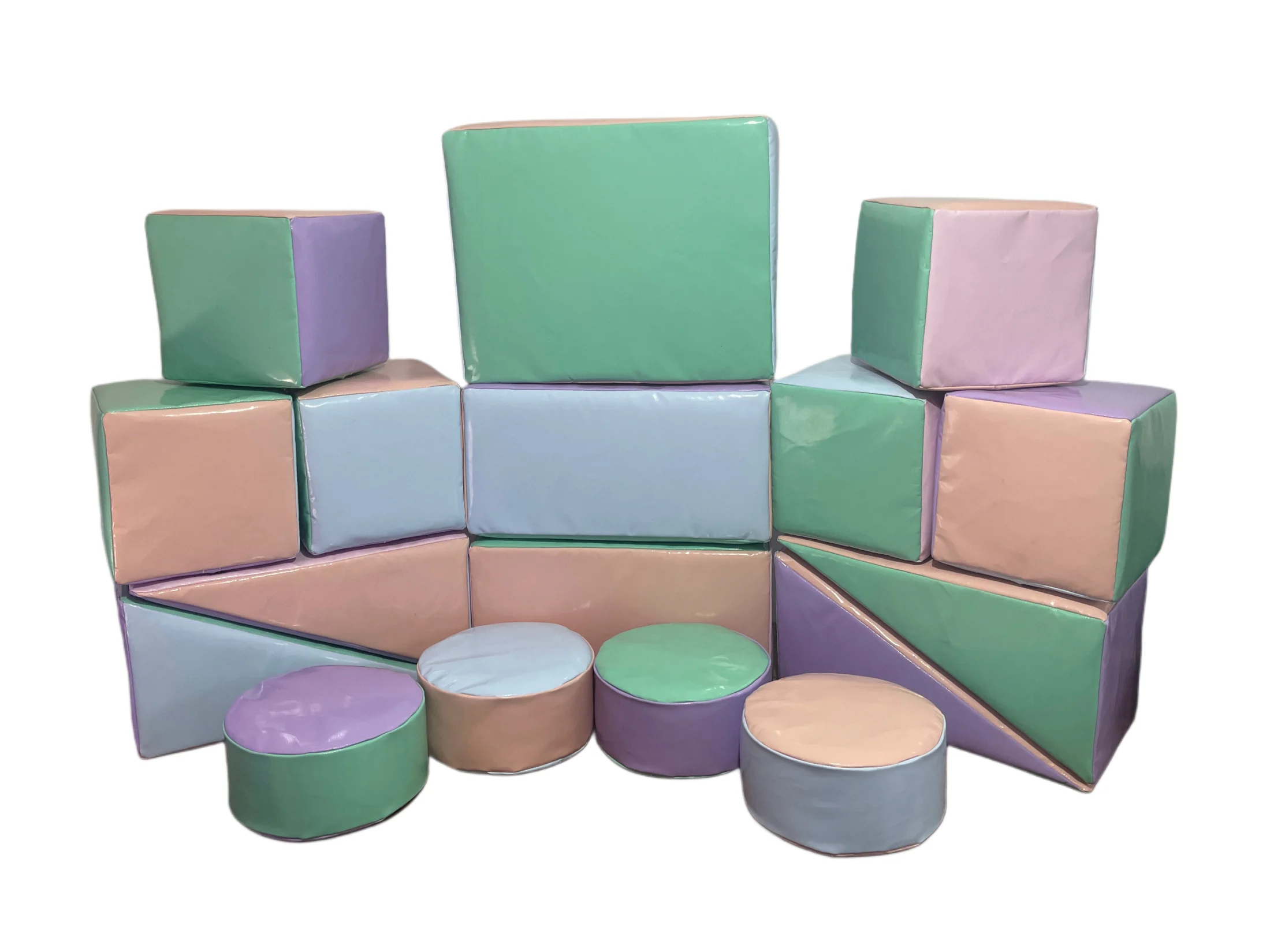 Pastel 17 Piece Soft Play Block Set Stylish Durable Playtime Fun ...