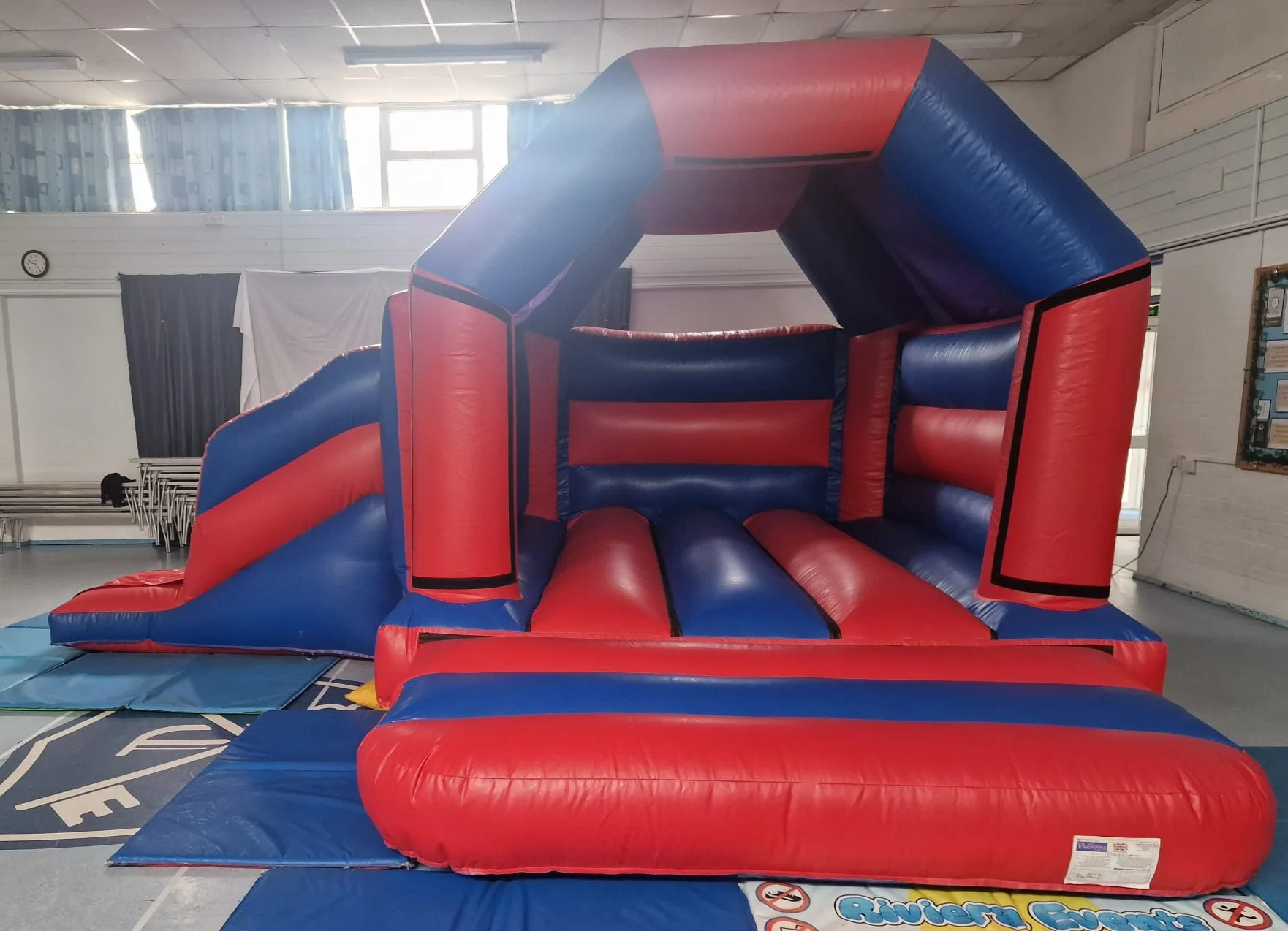 Red Blue Bouncy Castle/slide - Riviera Events