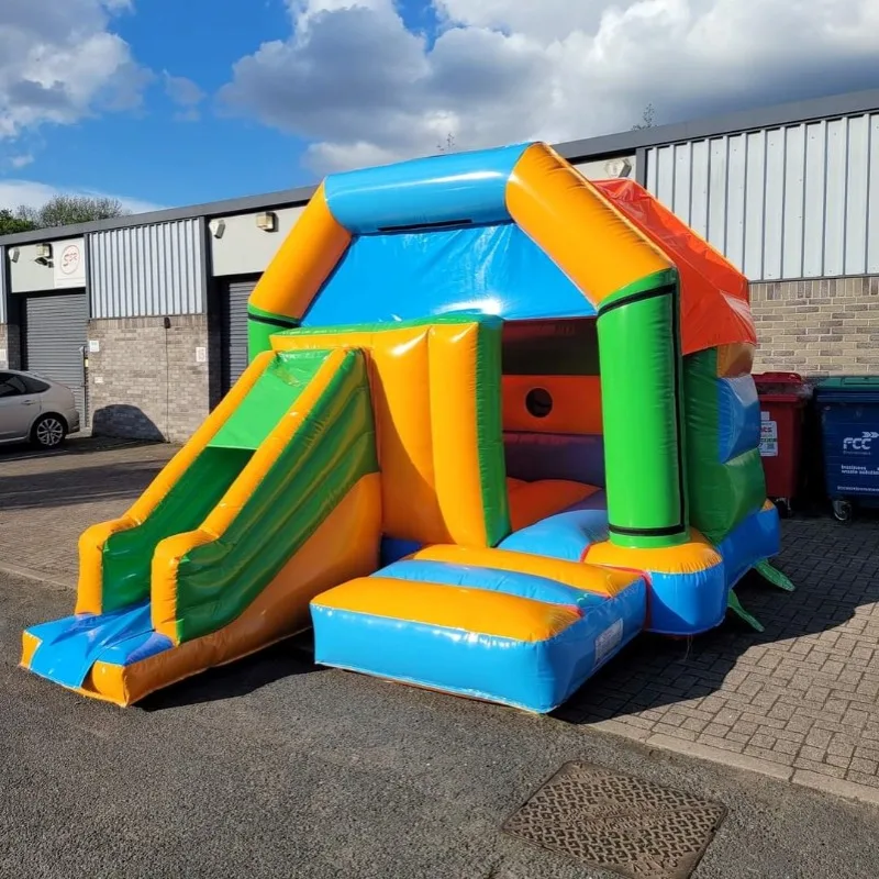 Blue And Yellow Front Slide Bouncy Castle - Herne Bay Bouncy Castle Hire