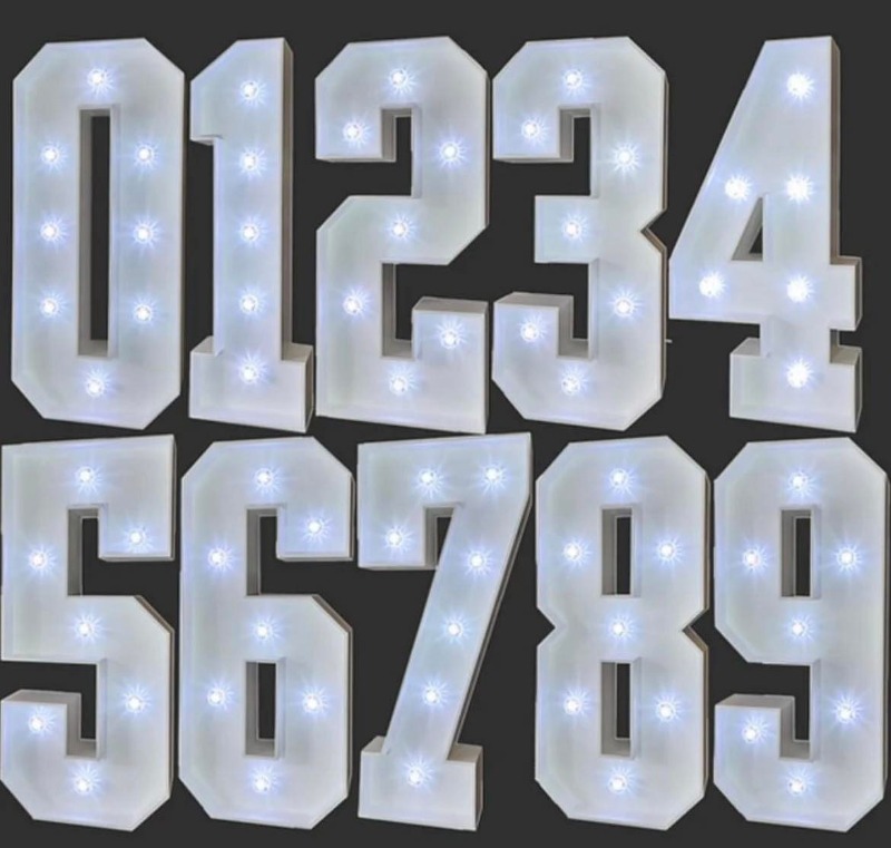 4ft Led Numbers - 1 Number Hire - Bounce Happy Entertainment