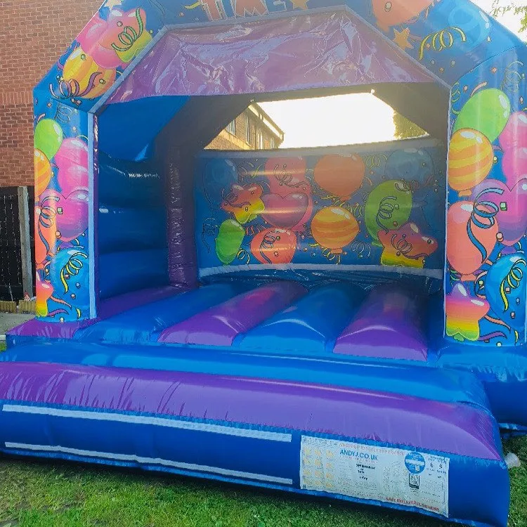 12 X 12 Purple And Blue Party Castle - K&K Bouncy Castles Wirral