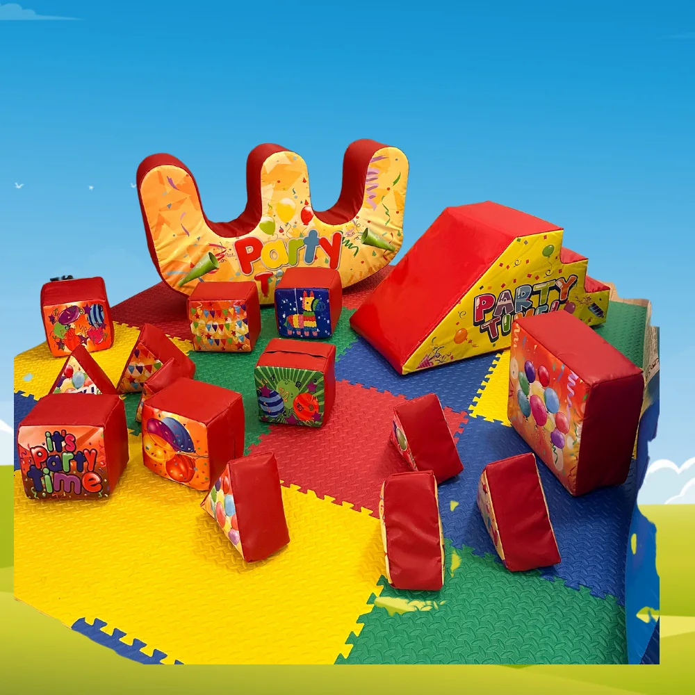 Blue Red Party Time Soft Play Set - Active Softplay