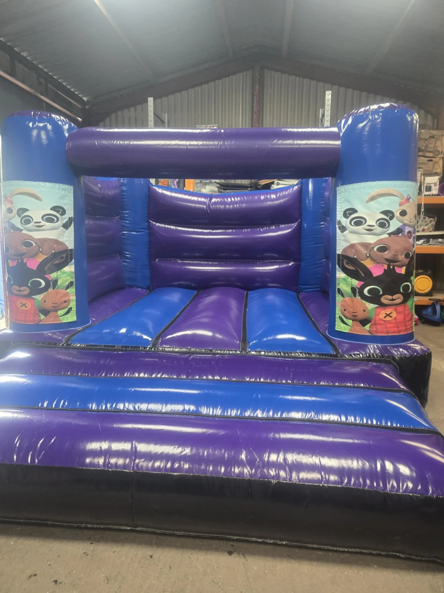 Bing Blue And Purple H Frame Bouncy Castle - Tiny Tots Inflatables