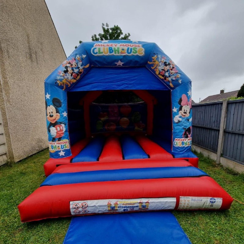 Red And Blue 12ft X 12ft Mickey Mouse Clubhouse Bouncy Castle - Bounce ...