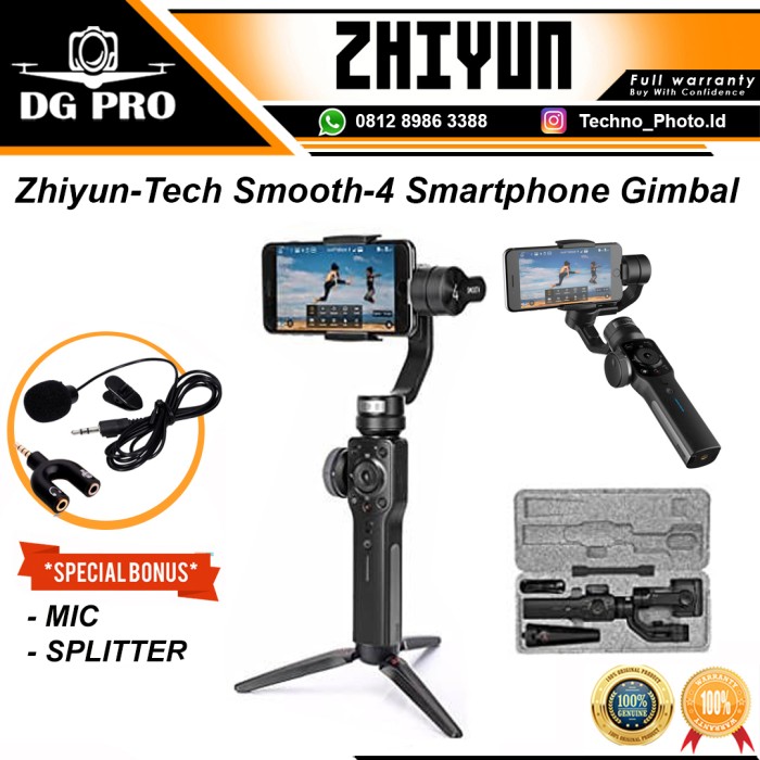 Jual Jual Zhiyun Smooth 4 Gimbal 3-Axis Smartphone Stabilizer - White Edition - Standar Box di ...