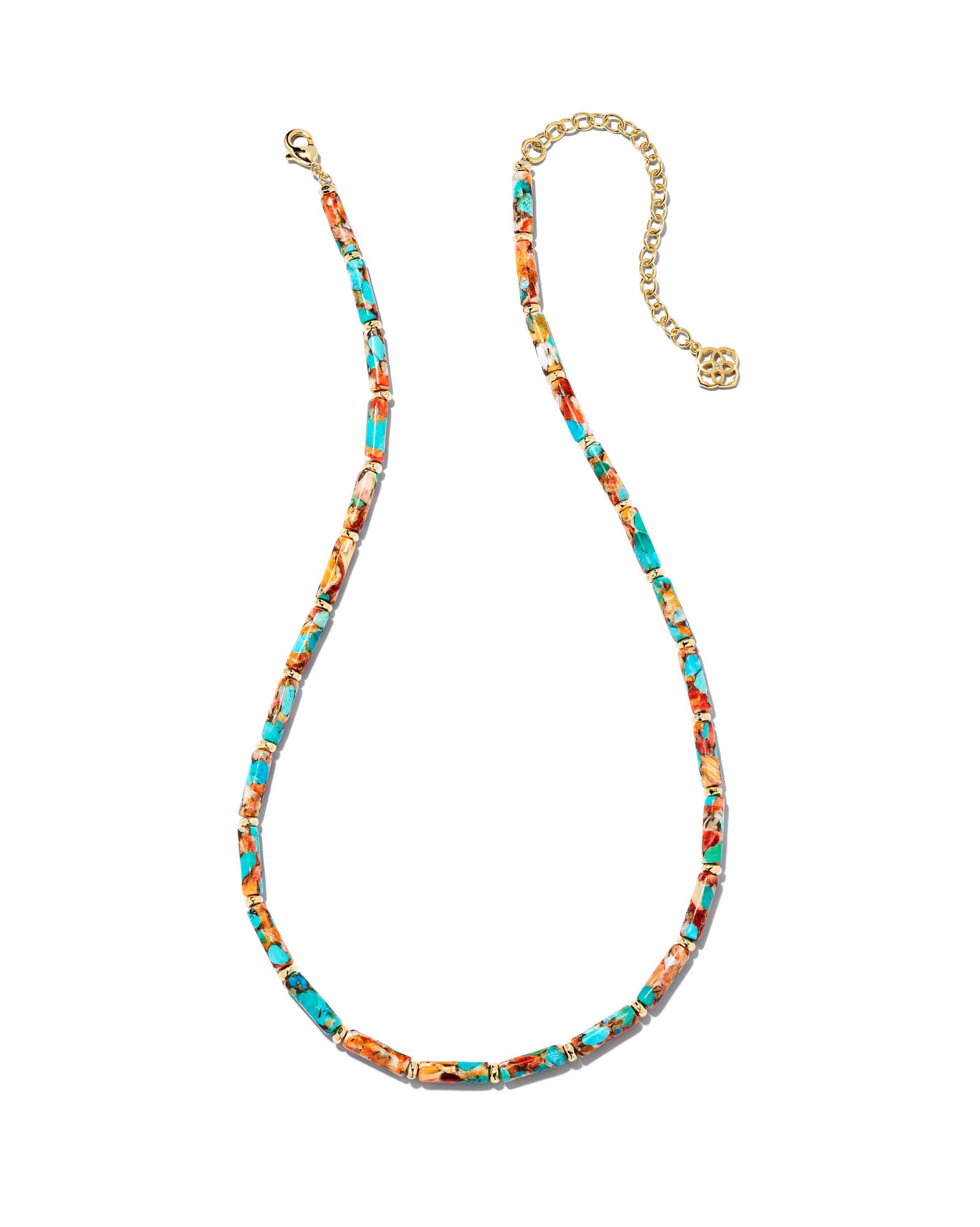 Ember Gold Strand Necklace in Bronze Veined Turquoise Magnesite Red ...