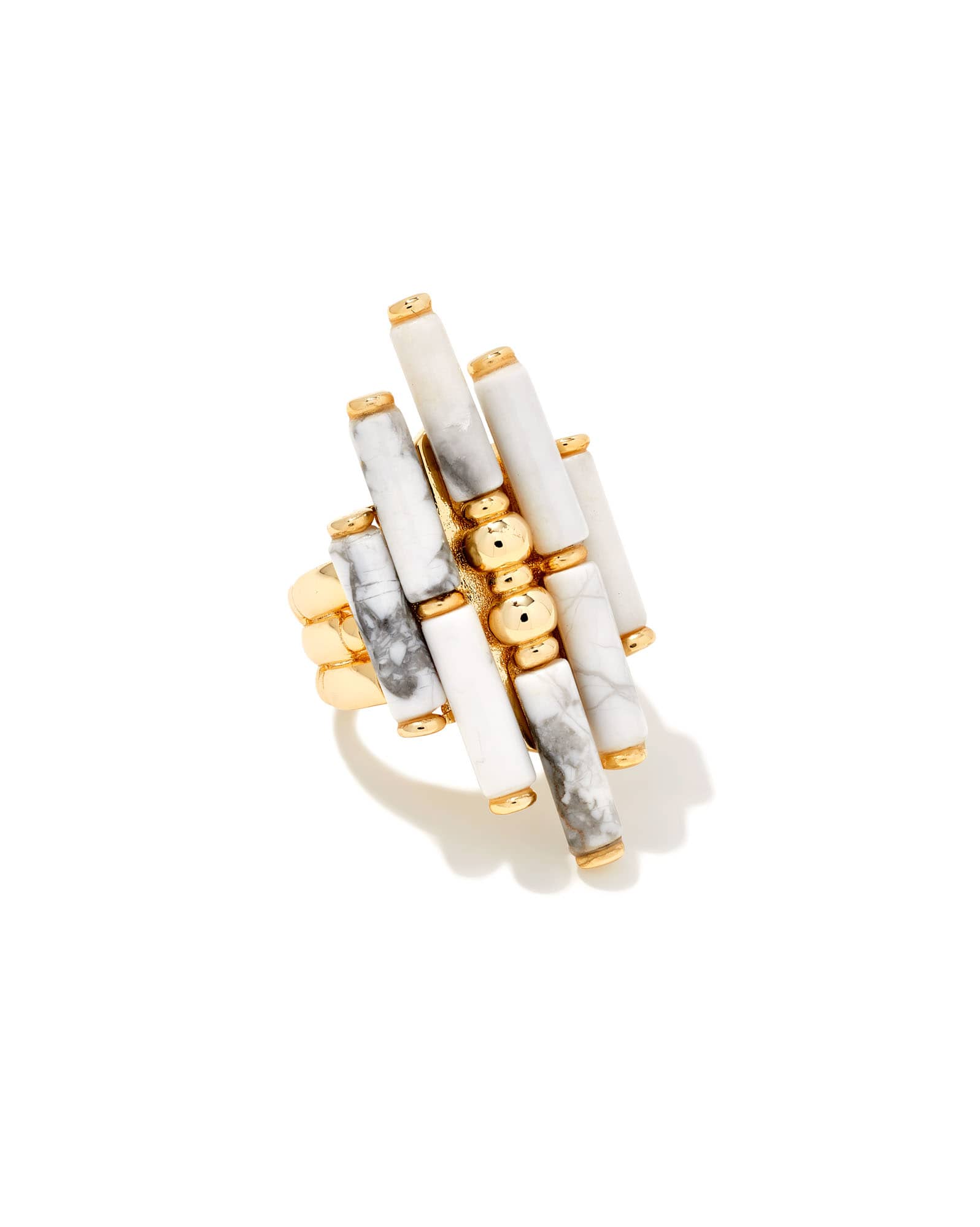 Ember Gold Cocktail Ring in White Variegated Magnesite | Kendra Scott