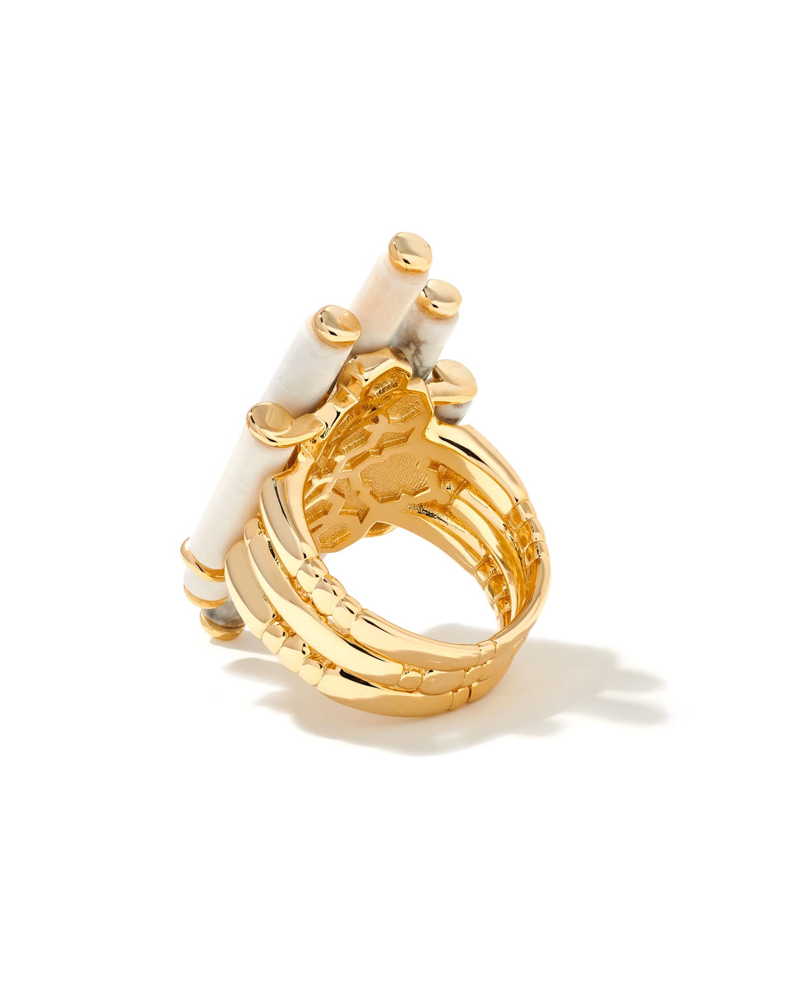 Ember Gold Cocktail Ring in White Variegated Magnesite | Kendra Scott