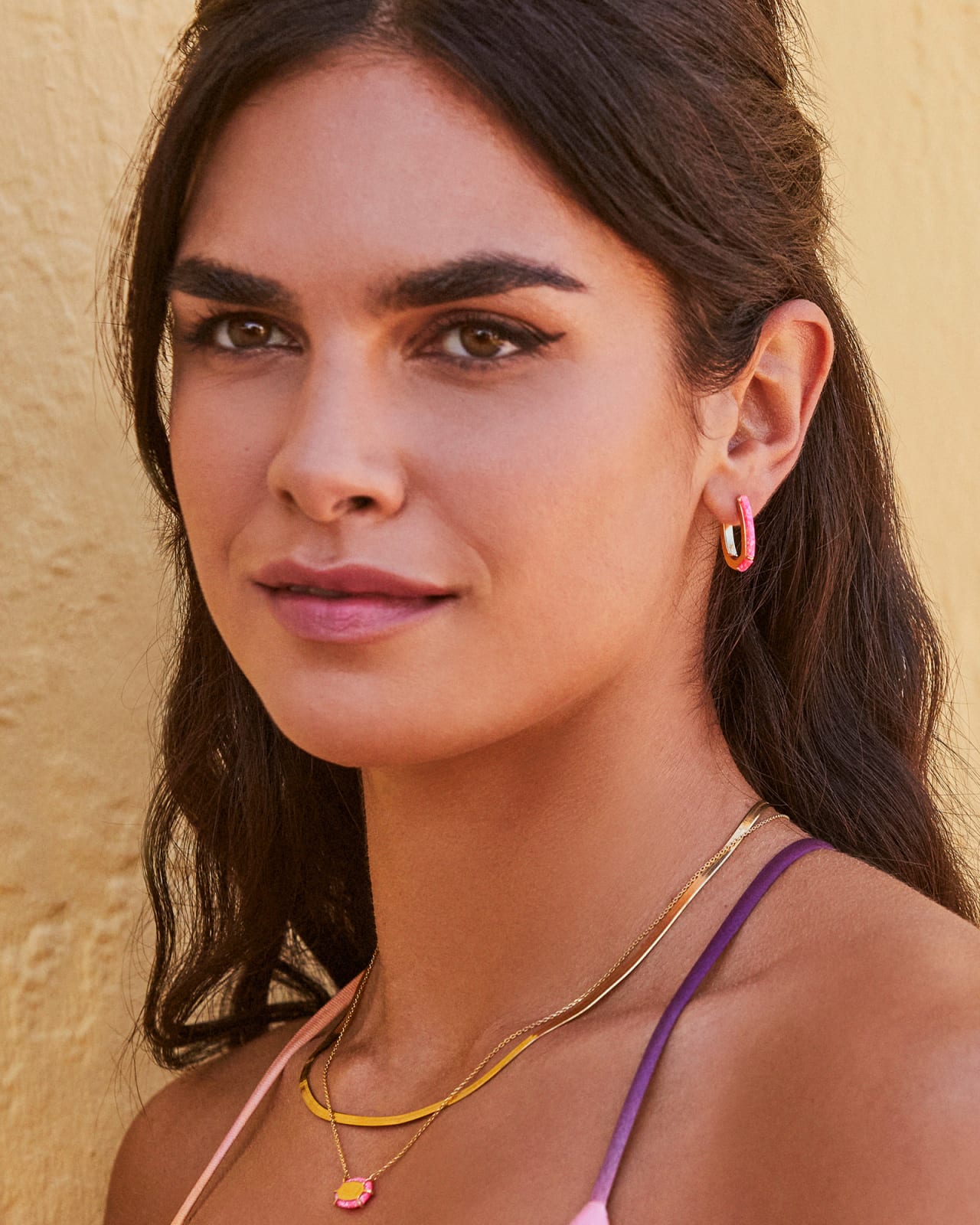 Framed Elisa Opal 18k Gold Vermeil Pendant Necklace in Bright Pink ...