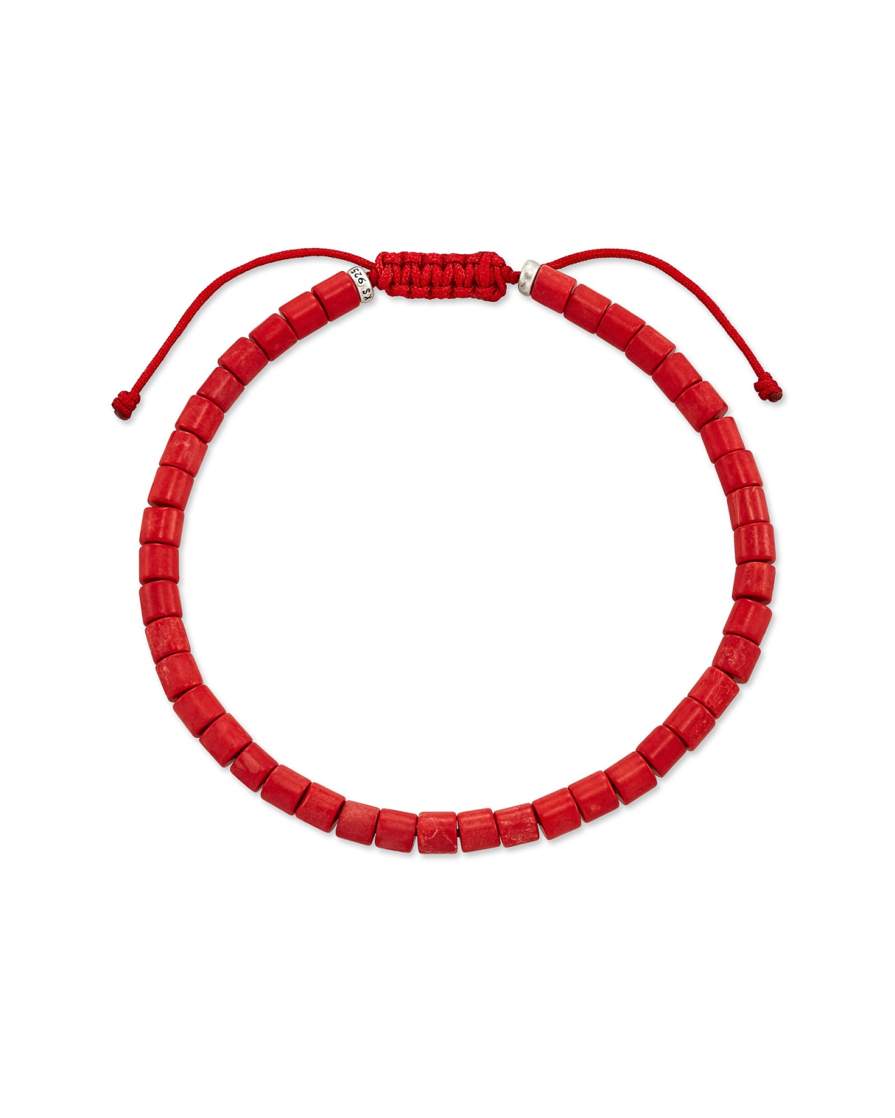 Grey Oxidized Sterling Silver Beaded Bracelet in Red Magnesite | Kendra ...