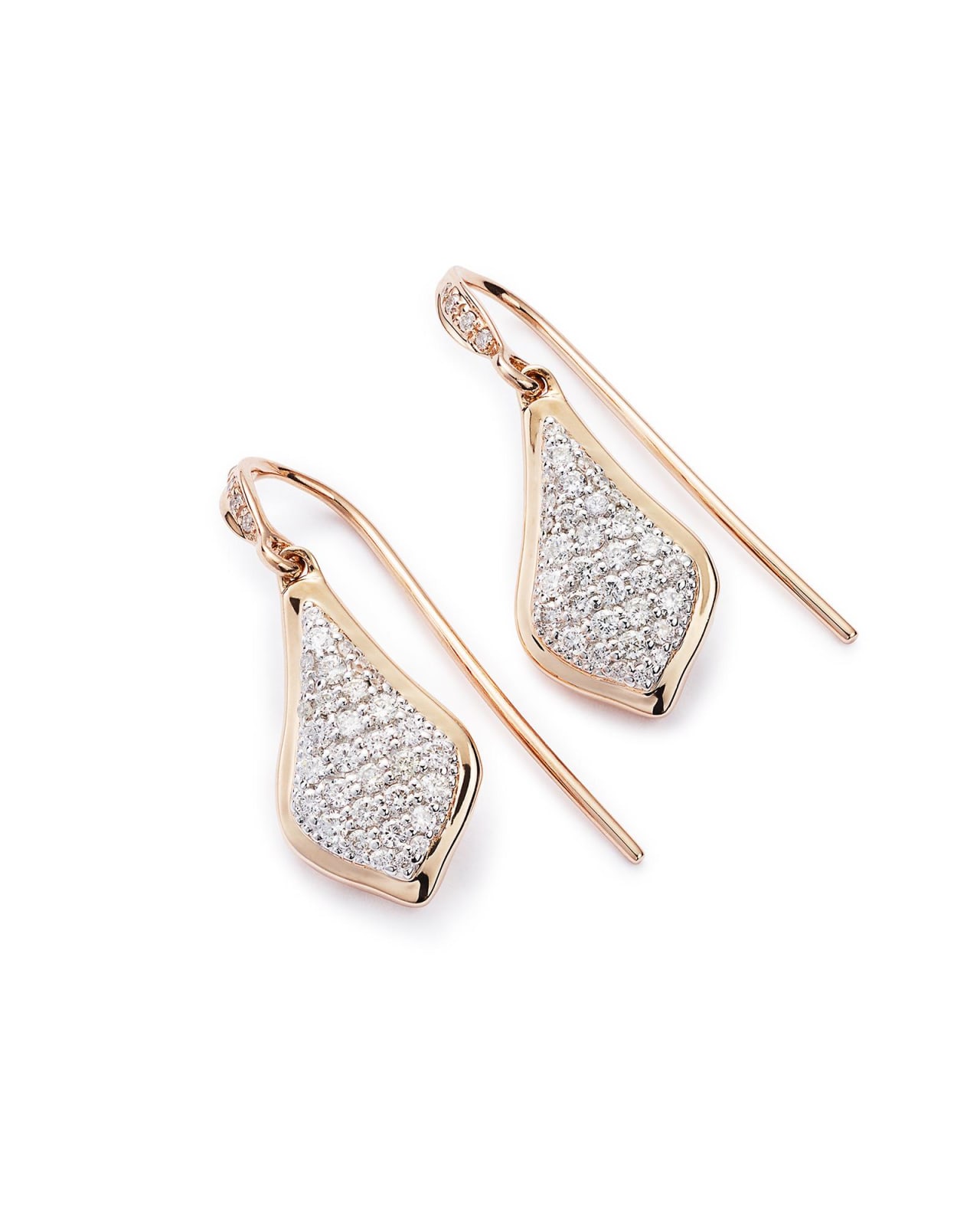 Lexi Drop Earrings Pave Diamond and 14k Rose Gold | Kendra Scott
