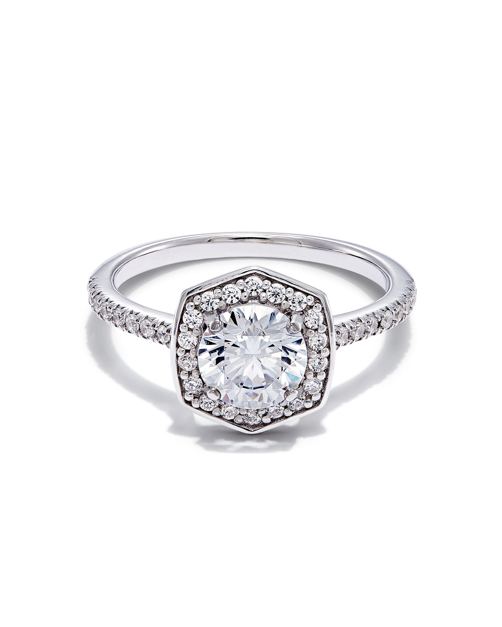 Round Iconic Halo Engagement Ring in 14k White Gold | Kendra Scott