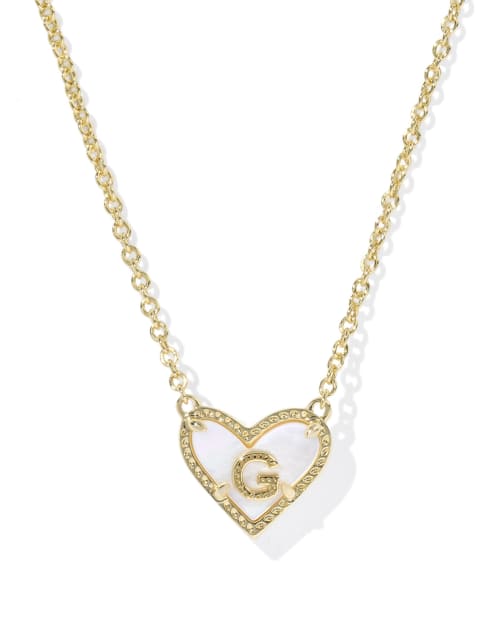 Ari Heart Letter G Gold Short Pendant Necklace | Kendra Scott