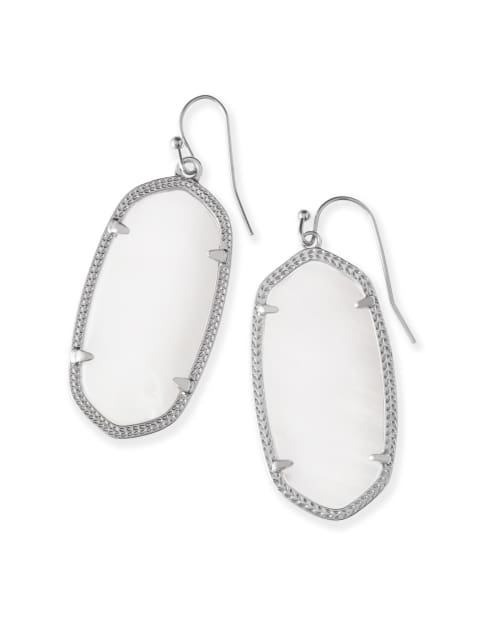 Elle Silver Drop Earring In Ivory Mother-Of-Pearl | Kendra Scott