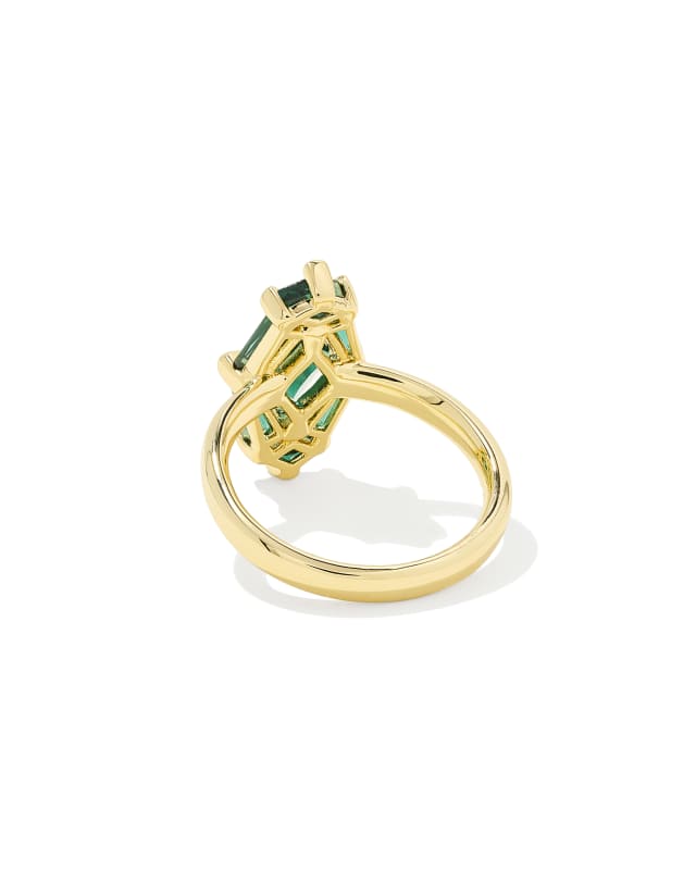 Lindy Rae Elyse Gold Cocktail Ring in Green Crystal | Kendra Scott