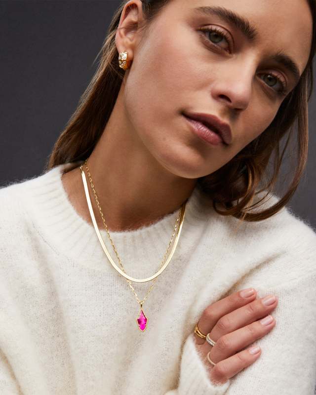 Evelyn Gold Multi Strand Necklace in Dark Magenta Illusion | Kendra Scott