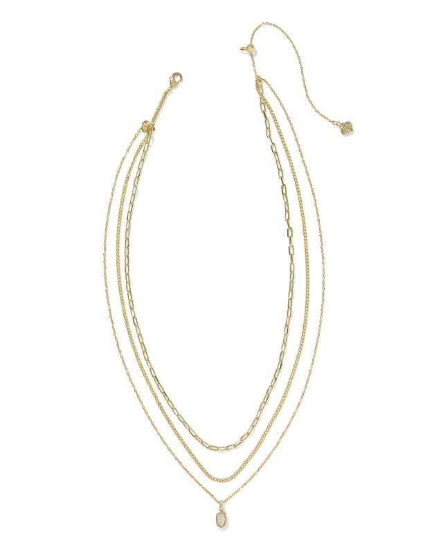 Mini Elisa Gold Triple Strand Necklace | Kendra Scott