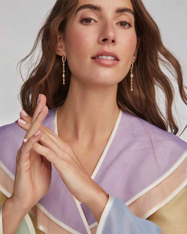 Mini Elisa and Abbie Gold Convertible Huggie Earrings | Kendra Scott