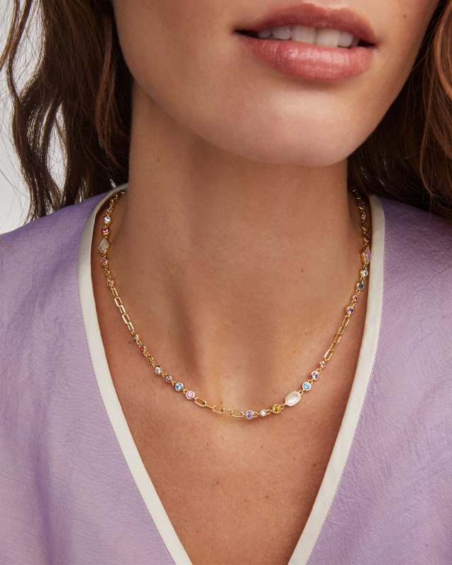 Mini Elisa and Abbie Gold Strand Necklace | Kendra Scott