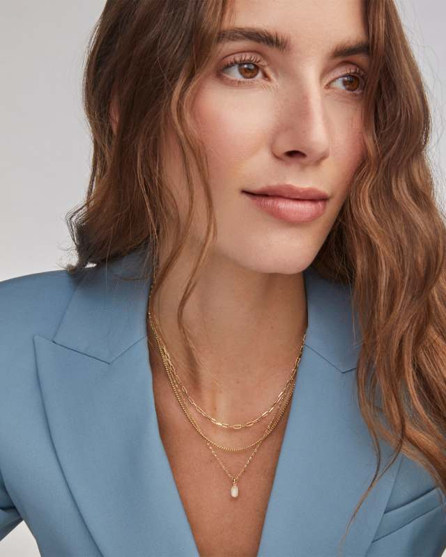 Mini Elisa Gold Triple Strand Necklace | Kendra Scott