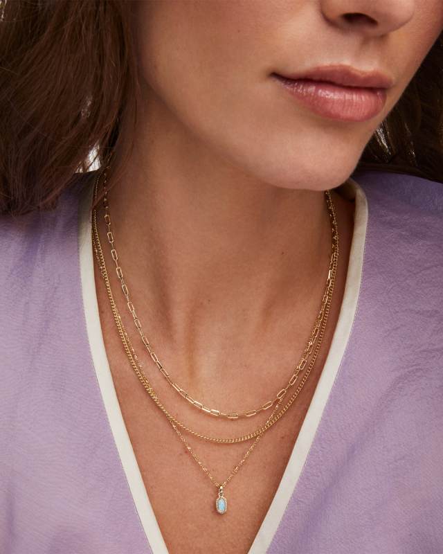 Mini Elisa Gold Triple Strand Necklace | Kendra Scott